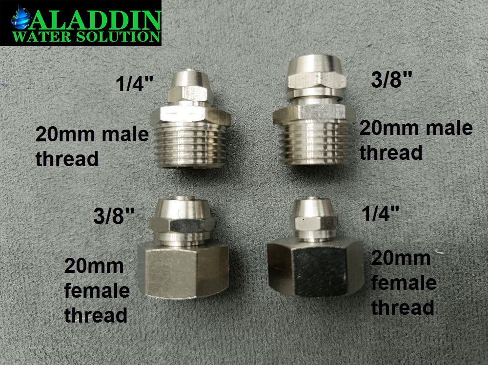 stainless steels 1/4“ 3/8" RO fitting accessories male and female ...