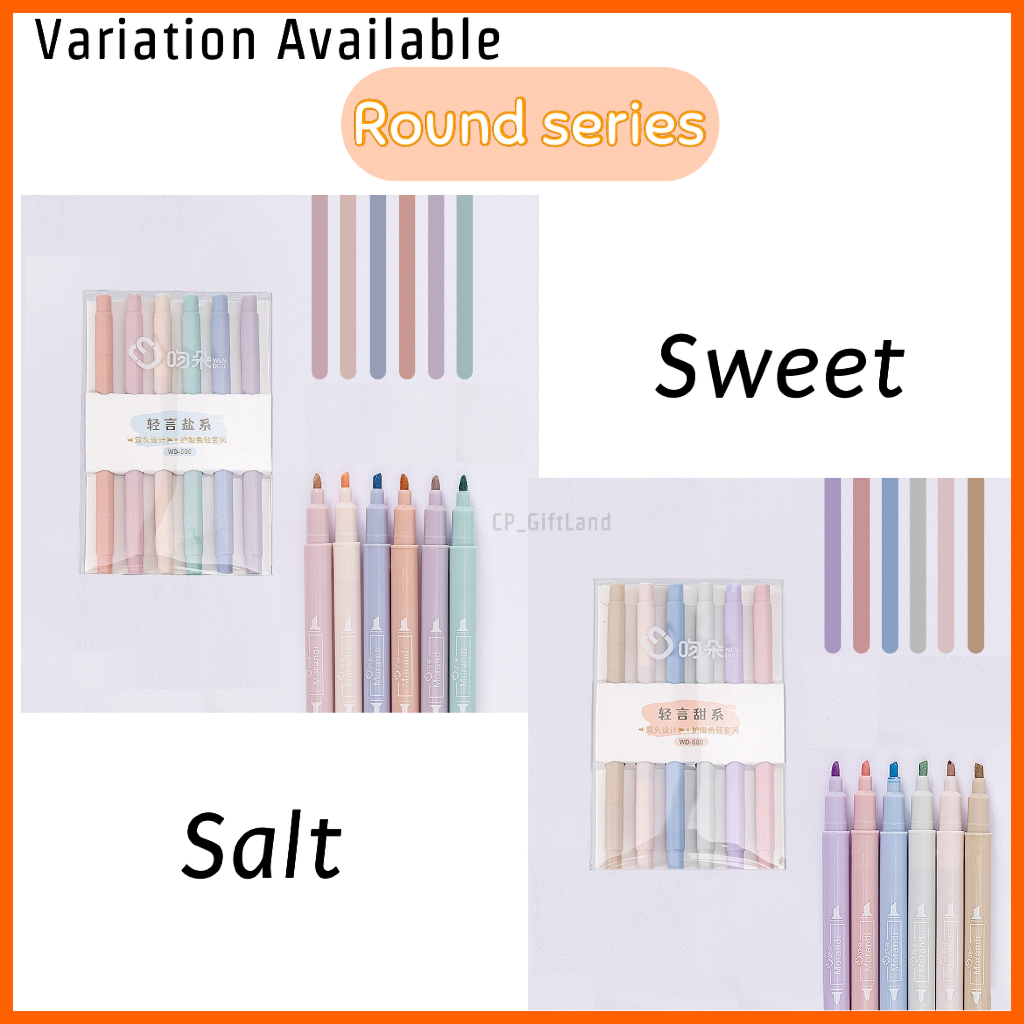 Highlighter Pen 6pcs Double Head Soft Tip Highlight Pen Set Pastel ...