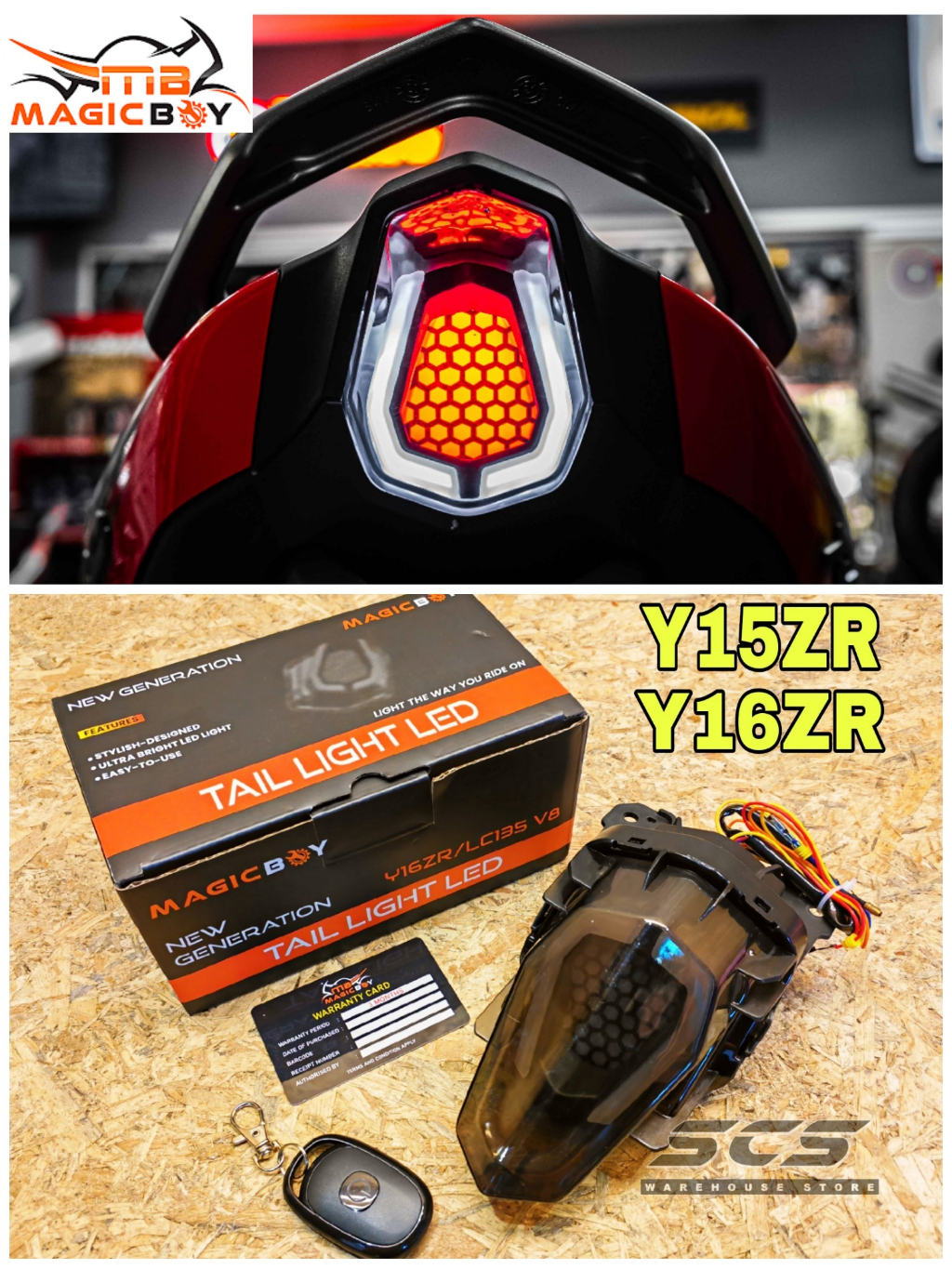 Magic Boy Tail Lamp Design TST Yamaha Y16ZR LC135 V8 Fi Y16 Accessories ...