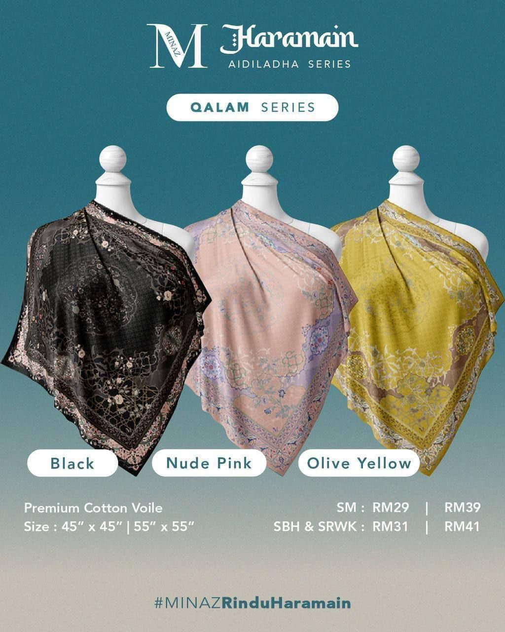 Tudung bawal Minaz Hijab printed haramain series raya adha 2023 bidang ...
