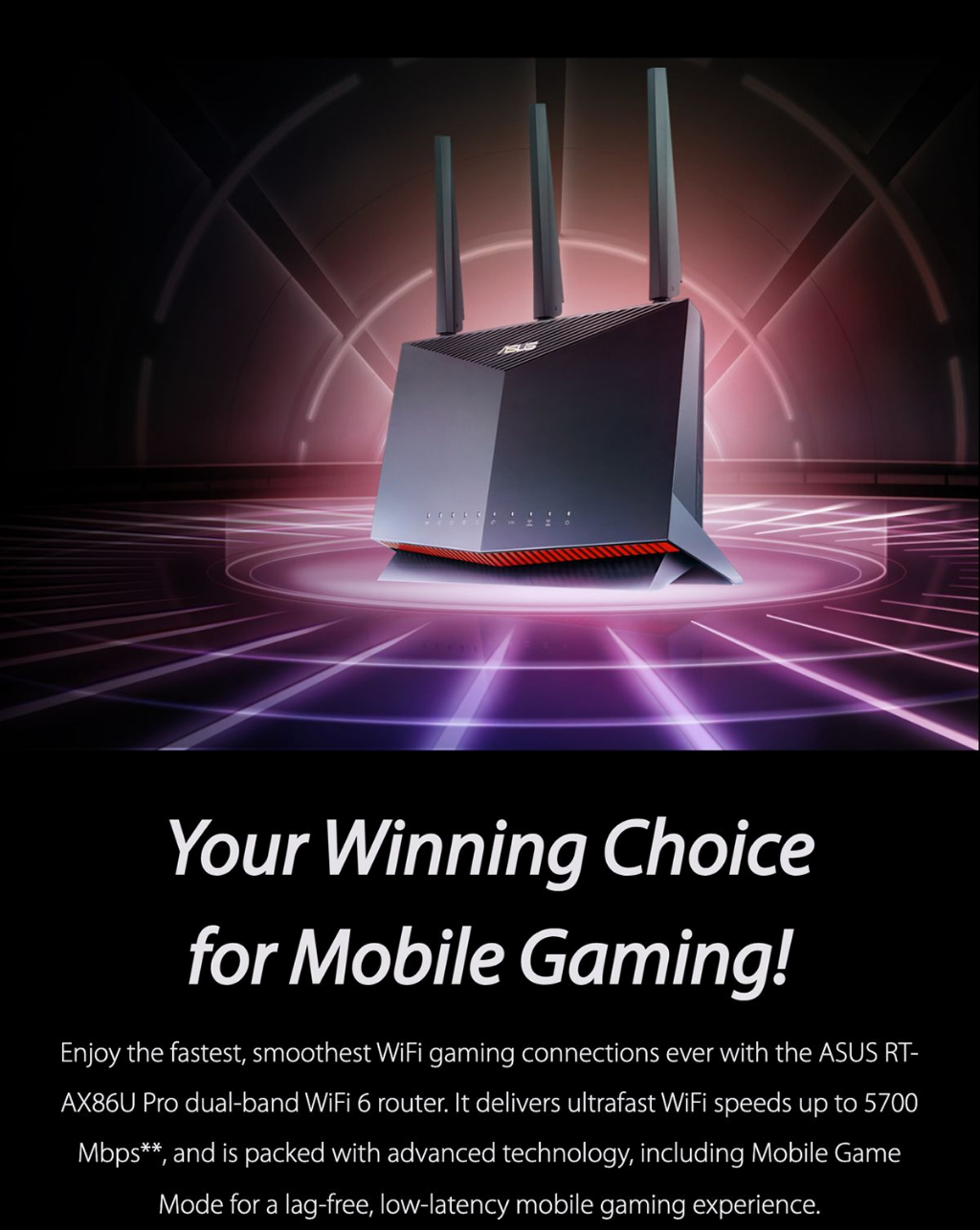 ASUS RT-AX86U Pro WiFi 6 AX5700 Wireless Router Dual Band AiProtection ...