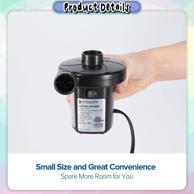 [Little B House] Portable Inflatable Electric Air Pump Inflator/Deflator 3 Nozzles Pump Swimming ...
