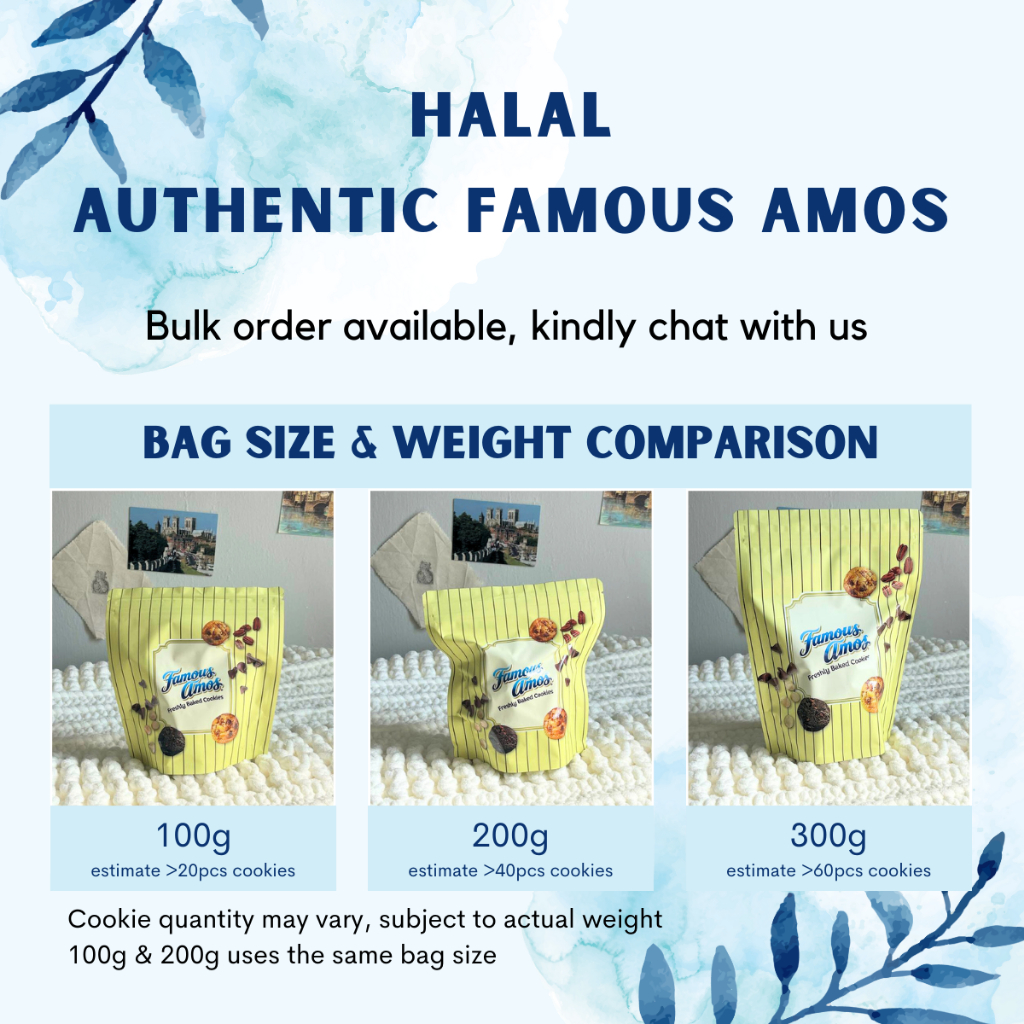 Famous Amos Fresh Cookies - 100g 200g 300g 400g - Authentic Halal | Shopee Malaysia