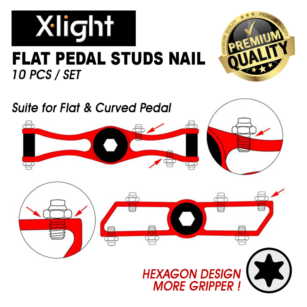 XLIGHT Bicycle Pedal Nails Anti Slip Replacement Stud MTB Flat Pedals ...