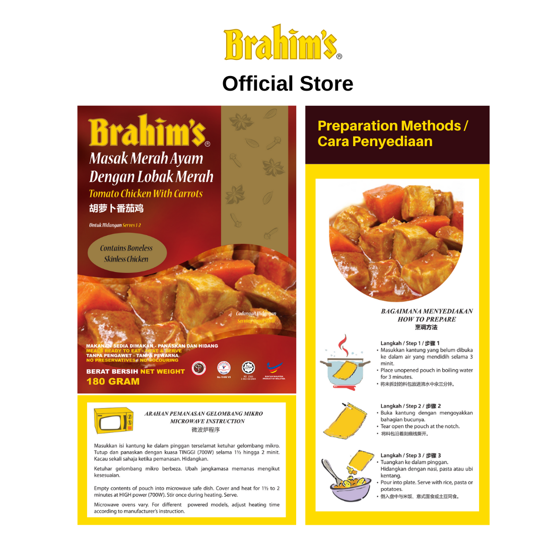 Brahim's Meal Ready To Eat 180g & 120g - Makanan Sedia di Makan ...