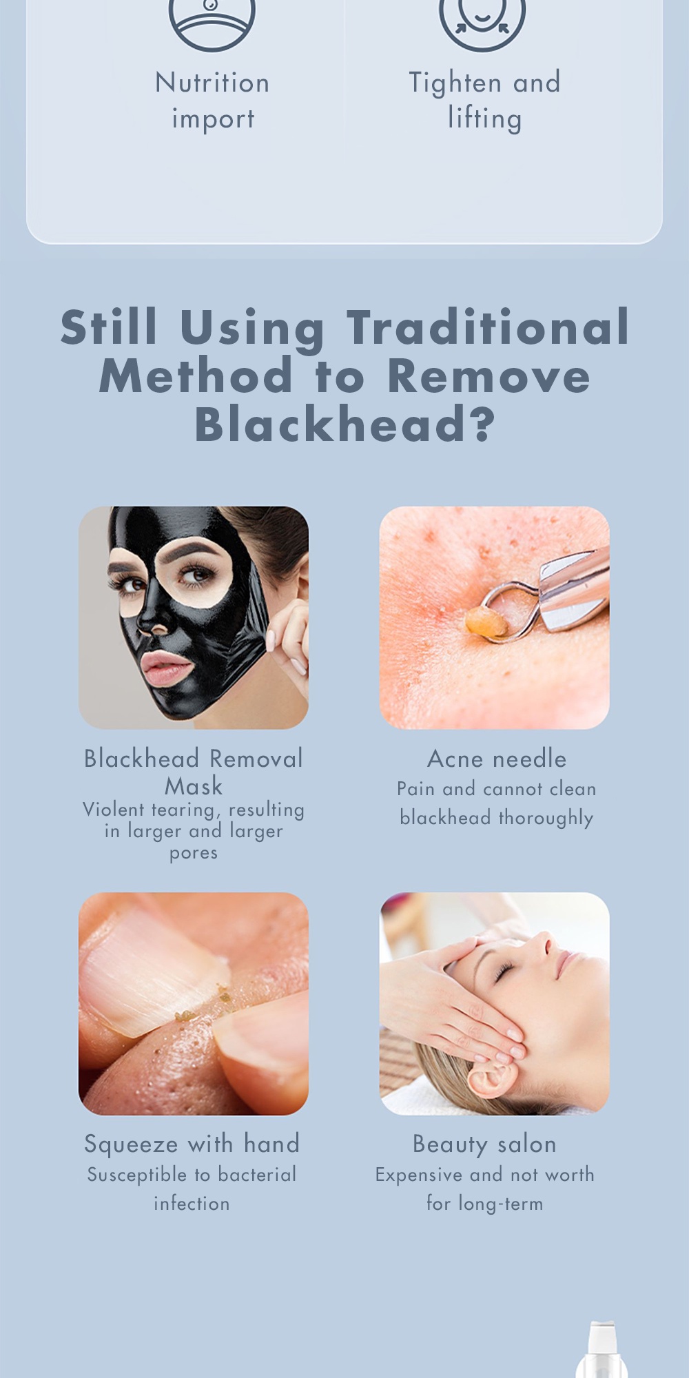 Hisoka ultrasonic skin Scraper Blackhead Remover Acne Remover Facial ...