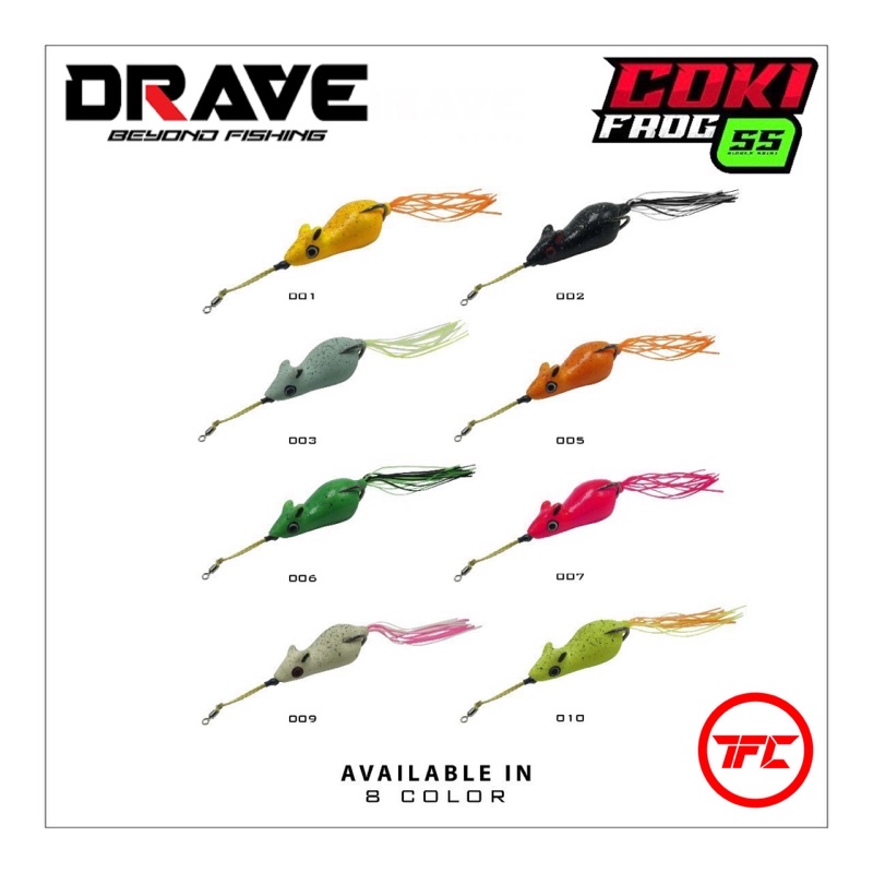 DRAVE COKI Frog Vtec DB SS 50mm Rubber Soft Lure Double Blade Single ...