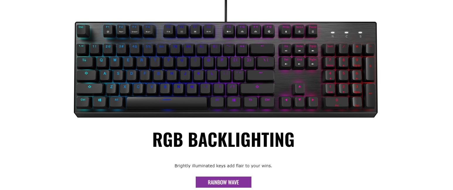 Cooler Master MASTERKEYS CK350 RGB STORM WIRED USB Mechanical Gaming ...