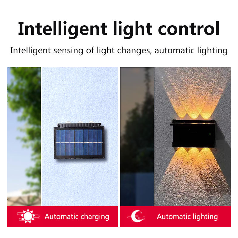 LED Solar Wall Light Outdoor Light AUTO Sensor Light IP65 Waterproof ...