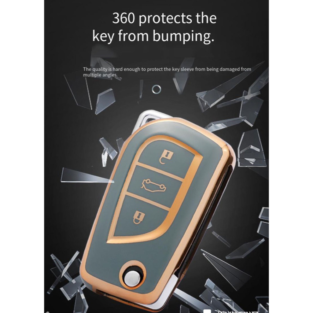 TOYOTA Vios Hilux Vigo Innova 2 Button Car Alarm Remote Control TPU Key ...