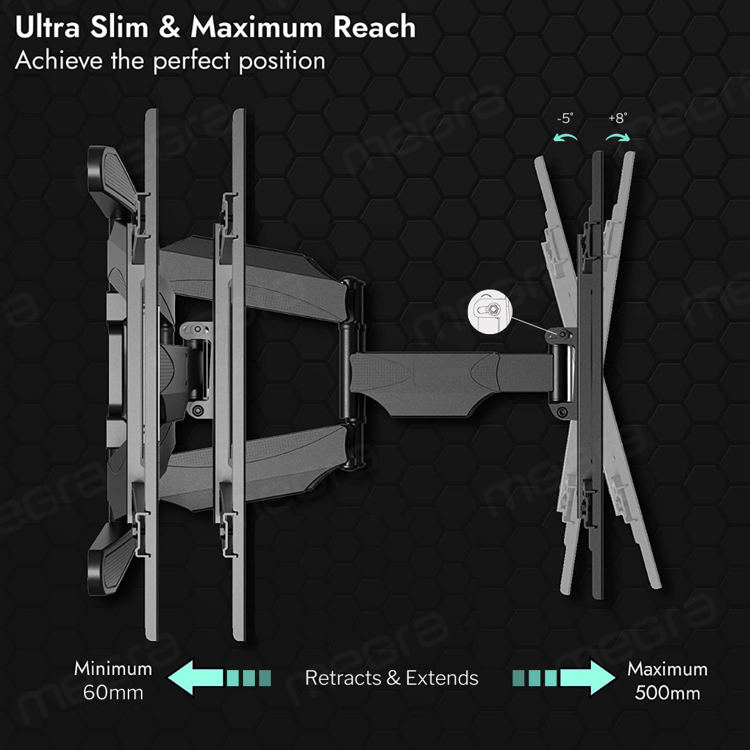 Adjustable TV Bracket Full Motion TV Swivel Wall Bracket (32"-70")/(40 ...