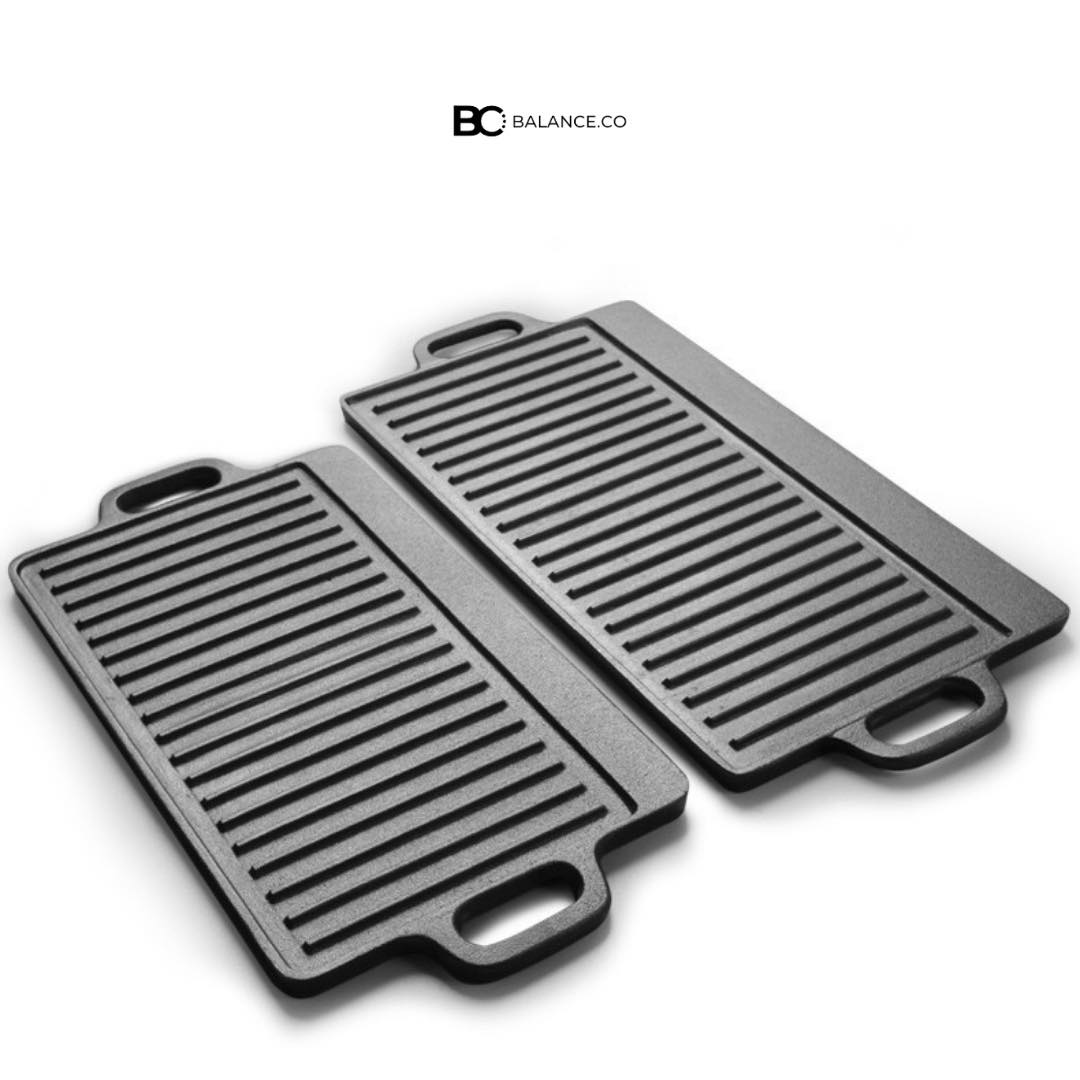 50CM Cast Iron BBQ Griddles Outdoor Barbecue Grill Tray Steak Kabob ...