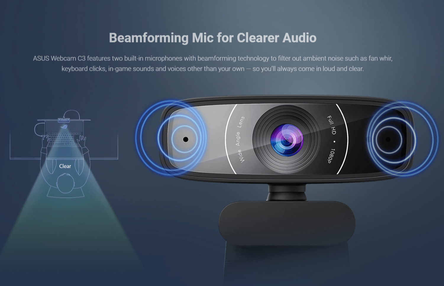 Asus Webcam C3 (Sharp and Smooth FHD Streaming, USB camera with 1080p ...