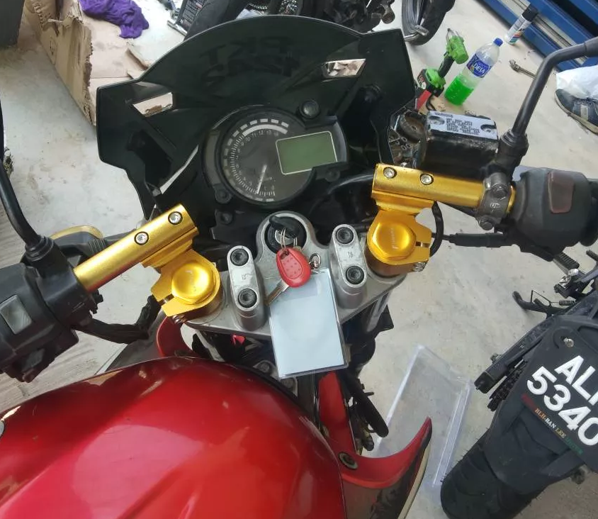 HANDLE BAR CLIP ON UNIVERSAL MOTORCYCLE CNC ALLOY RXZ FZ 150 SUZUKI ...