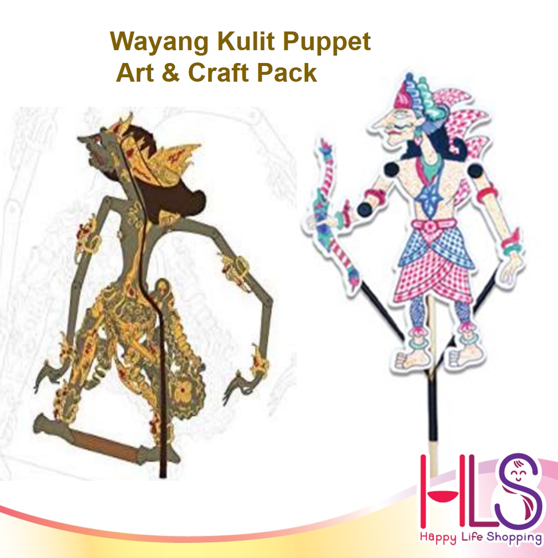 HLS DIY Wayang Kulit Puppet Craft Kit with Marker Pens Traditional ...