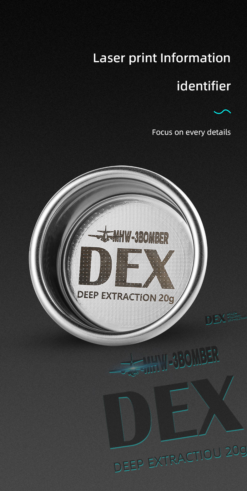 MHW-3Bomber DEX precise filter basket 15-18-20g Stainless Steel ...