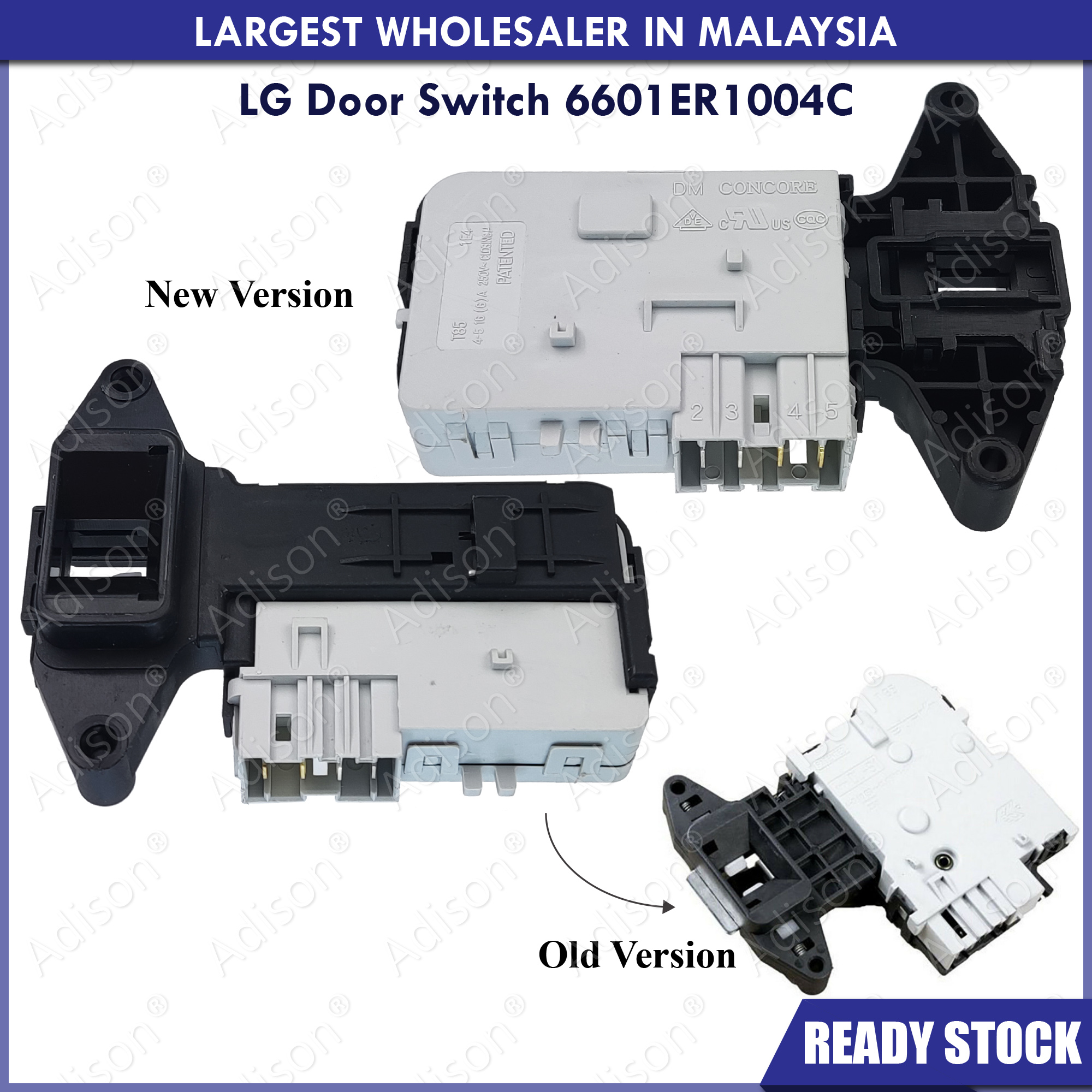 LG WD-R1412 / WD-CD1412W New Version Door Switch 6601ER1004C 4 Pin ...
