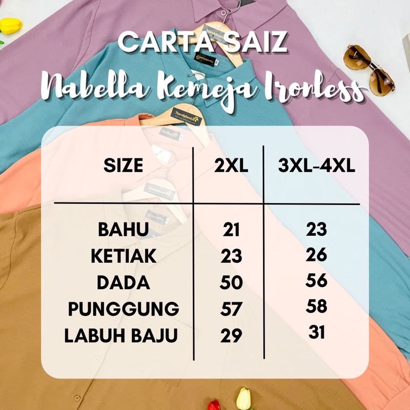 PLUSSIZE KEMEJA NABELLA KEMEJA IRONLESS NURULPLUSSIZE VIRAL | Shopee ...