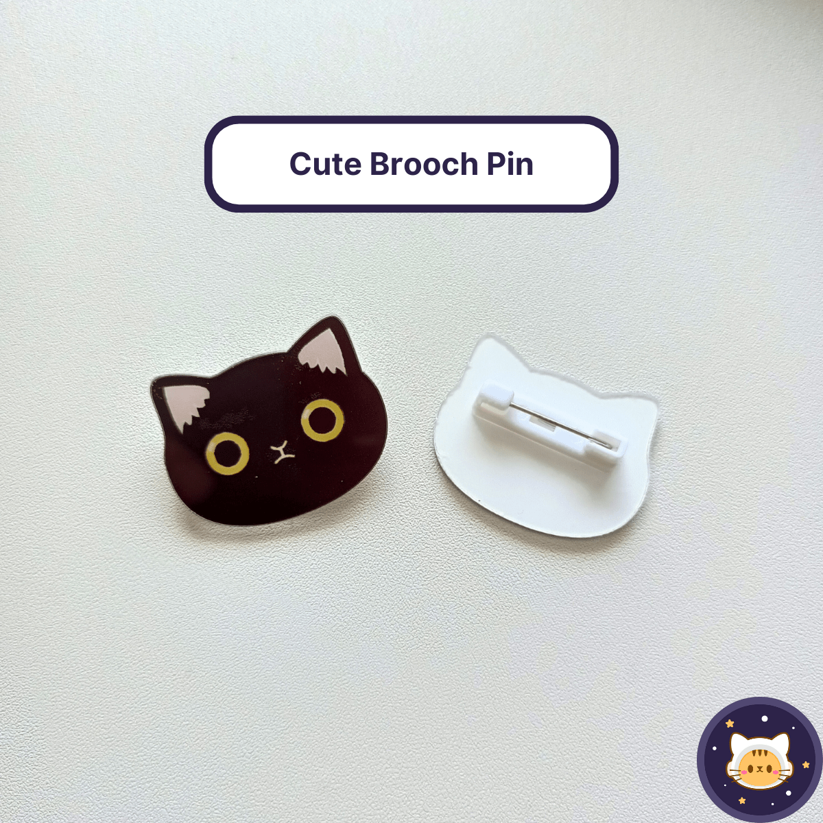 OYEN PLANET Small Cat Face Series Cute Cartoon Acrylic Brooch Pin ...