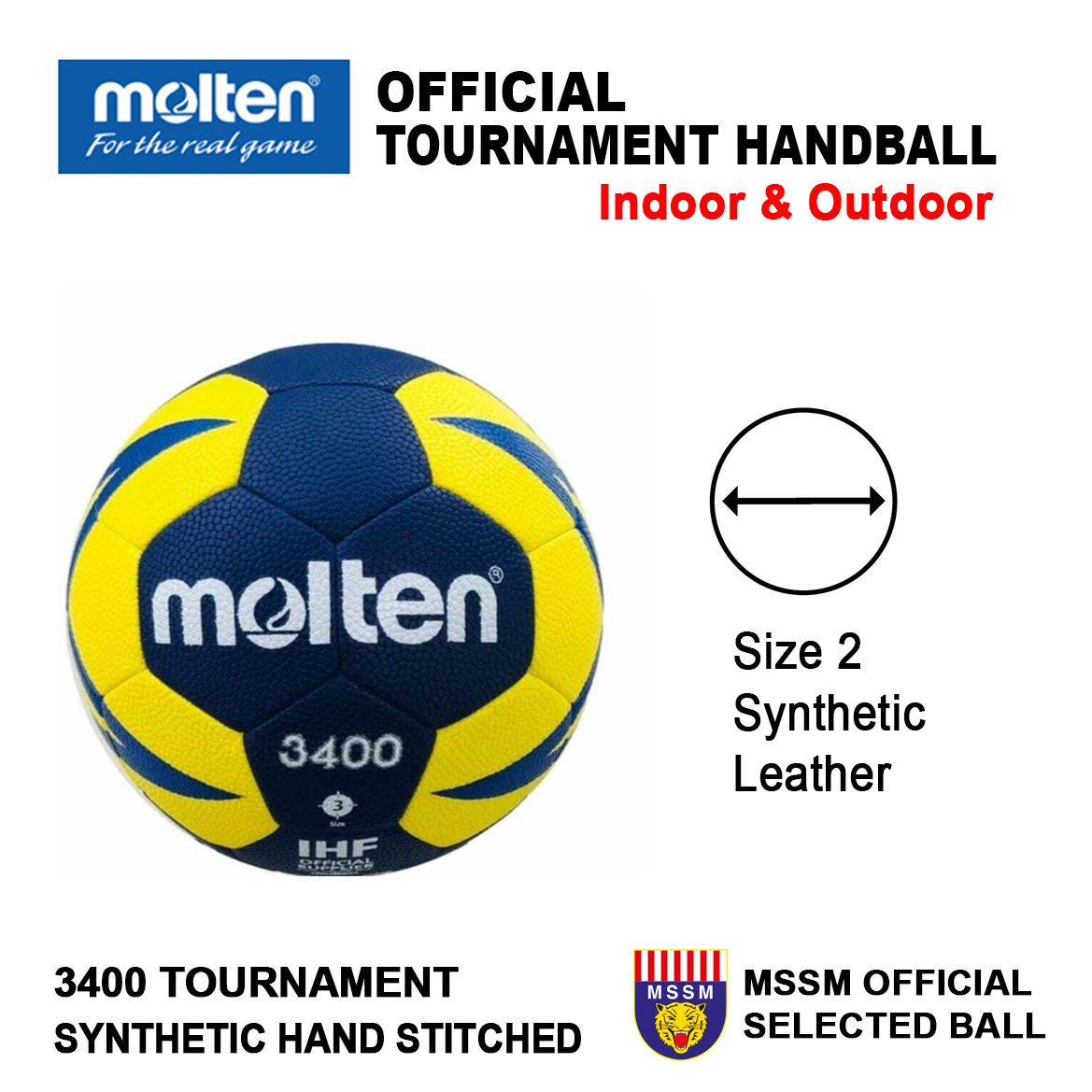 [100% Original] Molten Handball Training Ball H1R H2R H3R H2X 1800 3400 ...