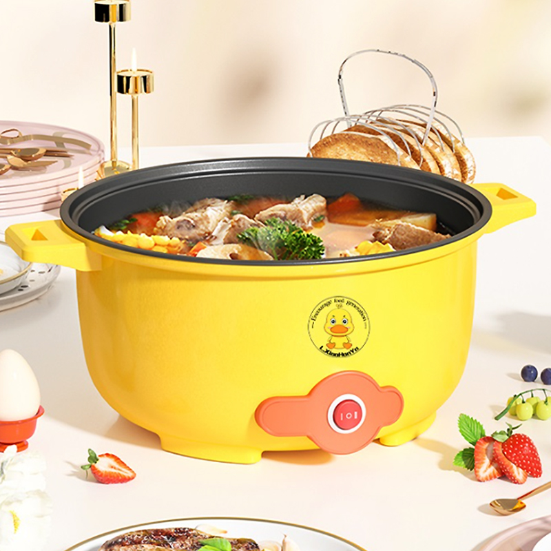 𝐎𝐍𝐄 𝐁𝐔𝐓𝐓𝐎𝐍 𝐎𝐏𝐄𝐑𝐀𝐓𝐄𝐃 Cute Duck Design Electric Cooker Dual Modes Non ...