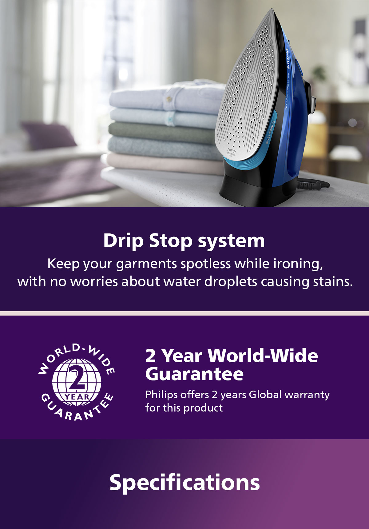 Philips Perfect Care Steam Iron GC3920/GC3920/26 | Shopee Malaysia