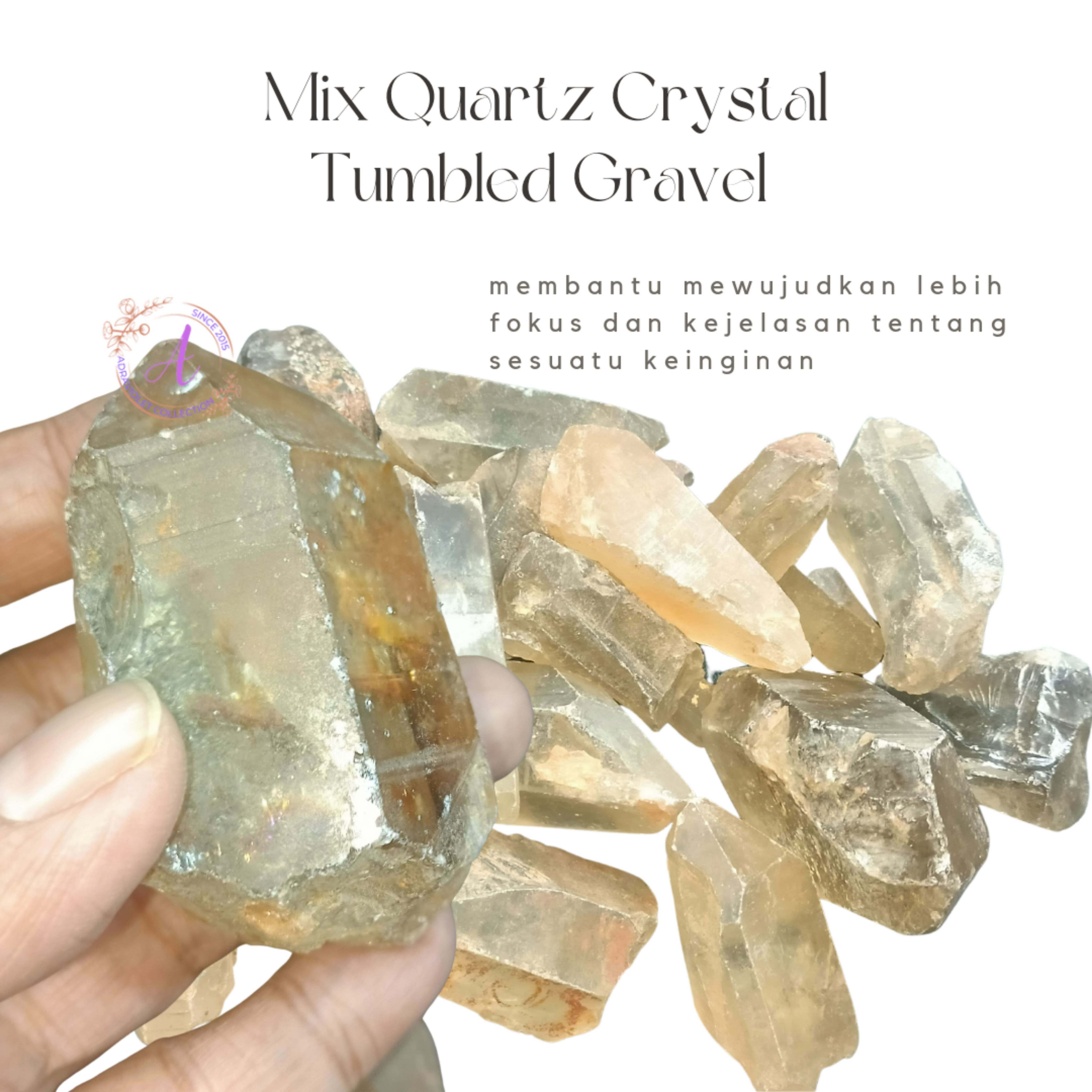 Batu Kristal Kasar Rough Mix Quartz Crystal Tumbled Gravel | Shopee ...