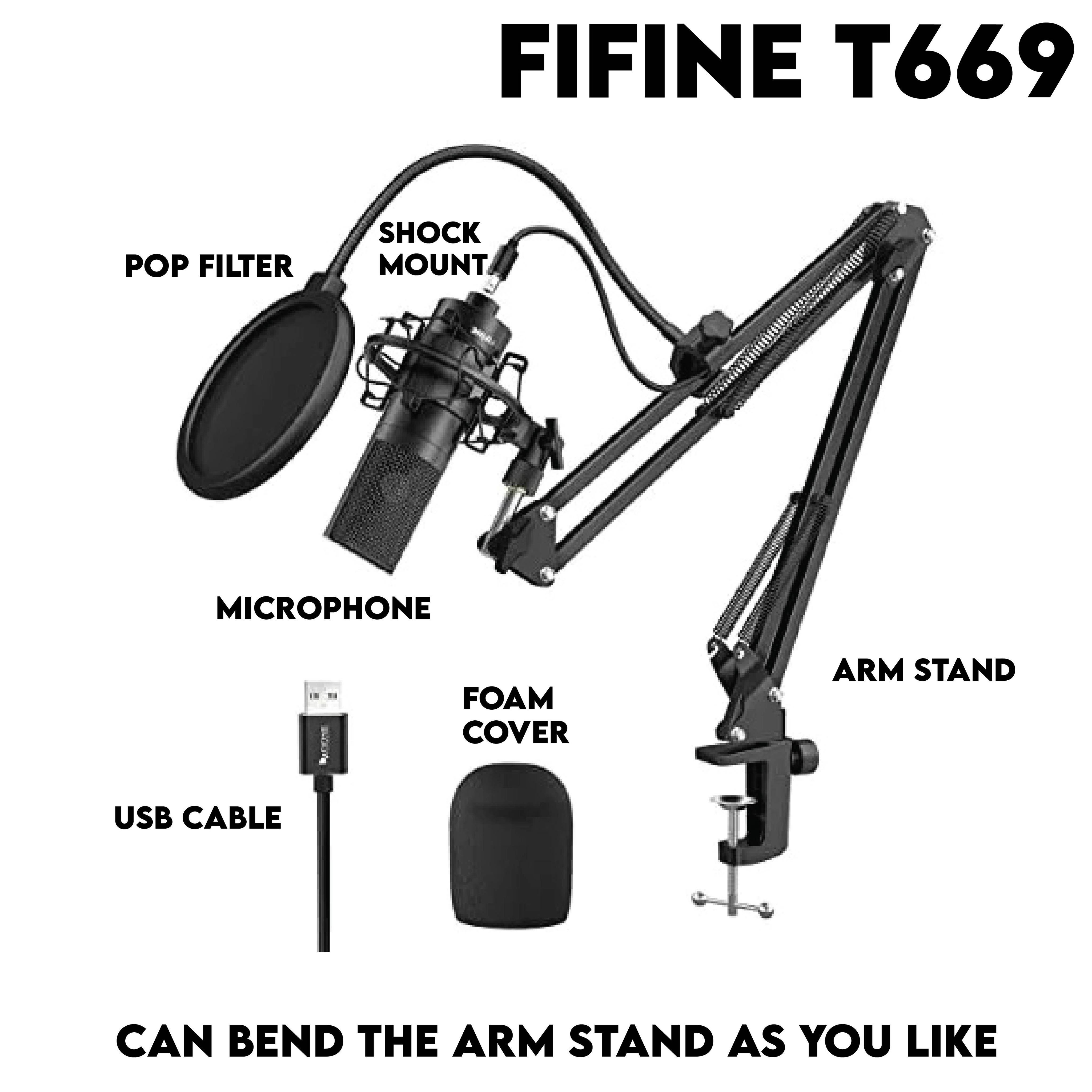 FIFINE T669 Studio Condenser USB Microphone, Computer PC Microphone Kit ...