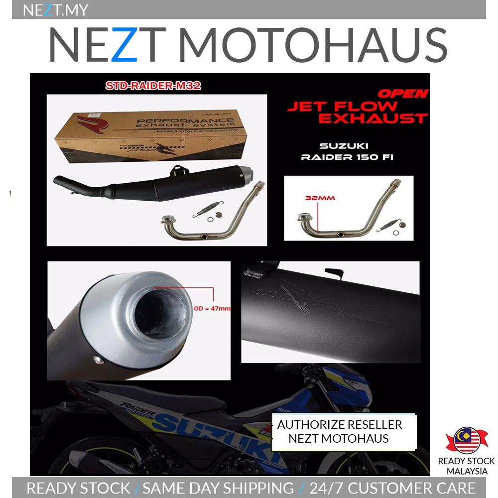 RACINGLINE SUZUKI RAIDER 150 FI 32mm JET FLOW EXHAUST EKZOS STANDARD CUTTING | Shopee Malaysia