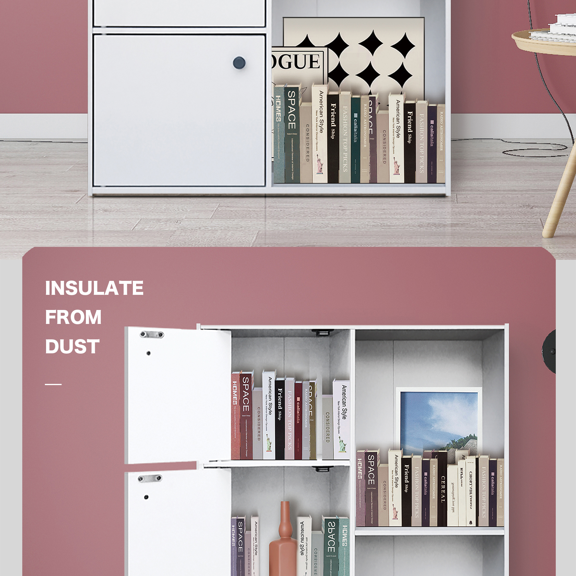 *READY STOCK* 5 Tier Bookshelf with 3 Doors my-com Almari Buku Budak ...