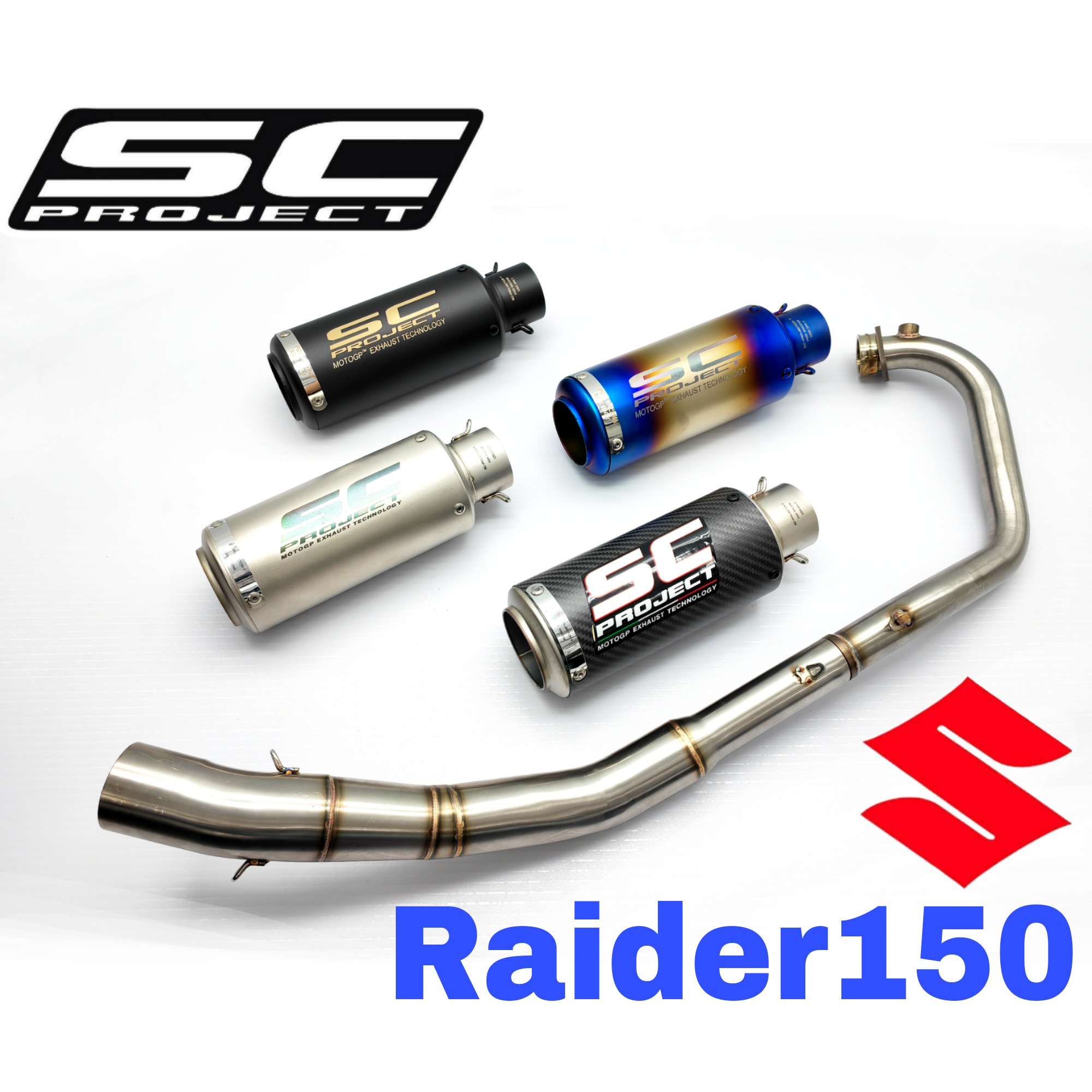 SC Project Exhaust Suzuki Raider 150 Full System Tabung Muffler Carbon ...
