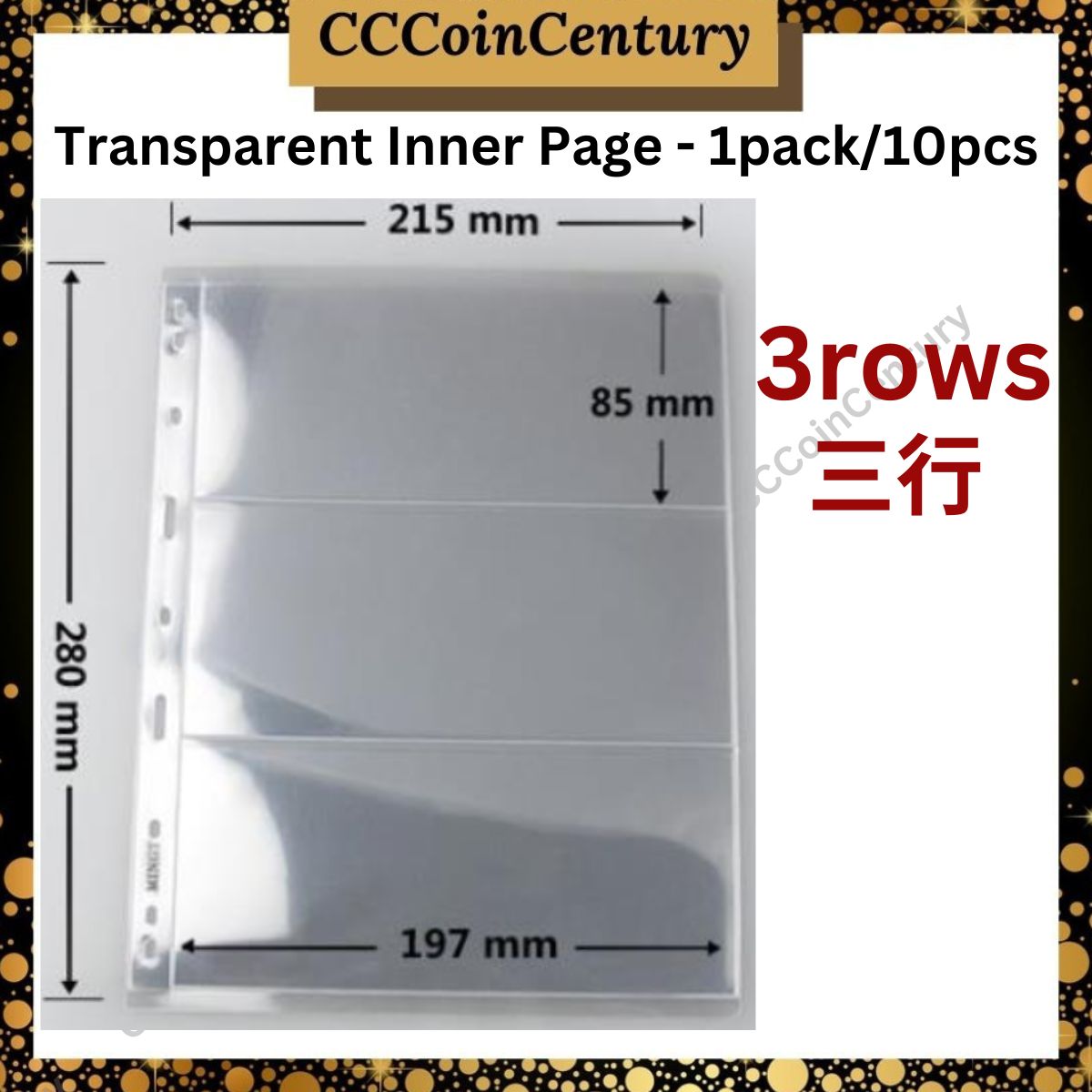 MINGT 9hole Inner Sheets Transparent Collections Penyimpanan Koleksi ...