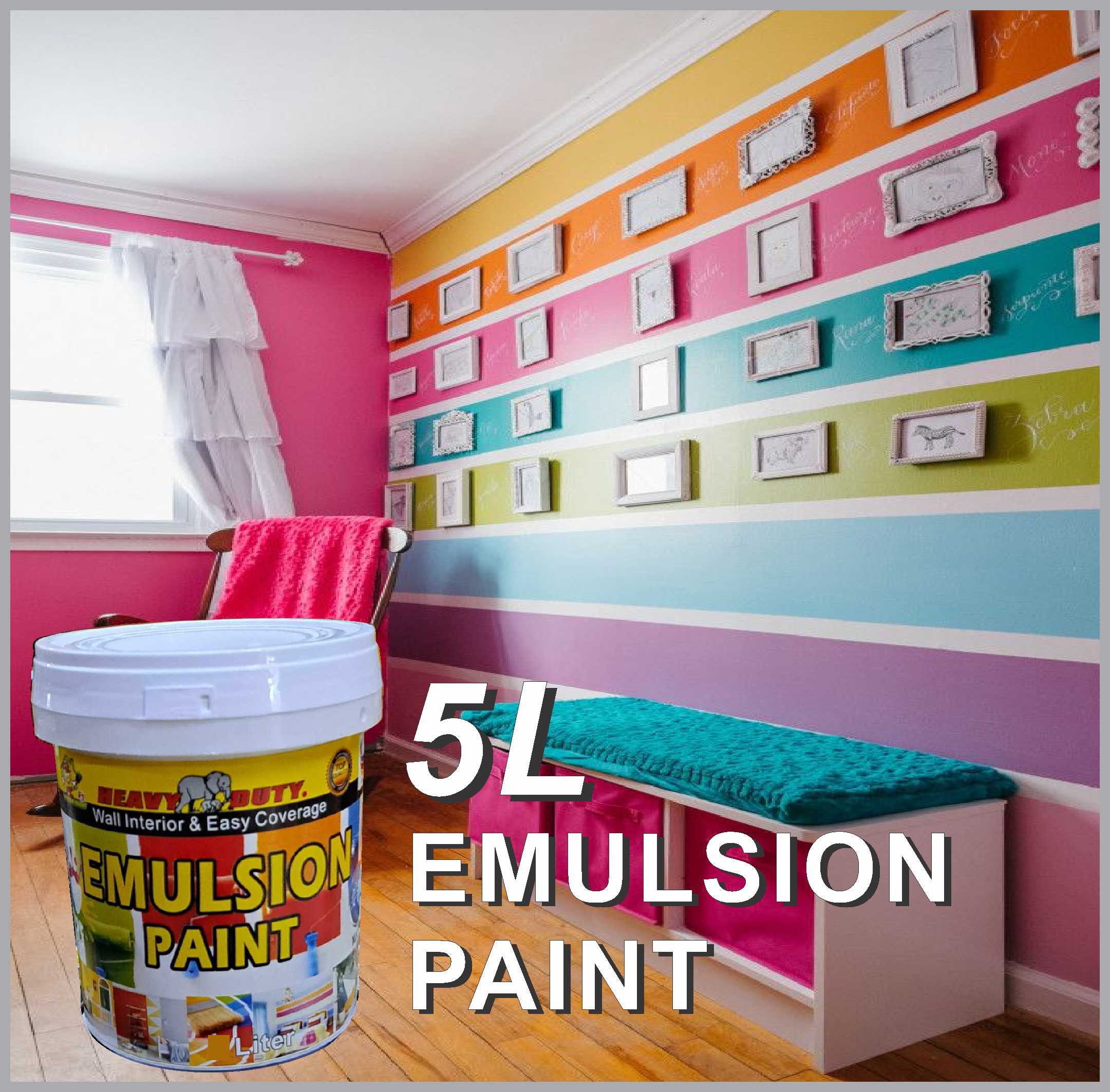 5 LITER ( EMULSION PAINT )💥5L Heavy Duty Brand 💢 Cat Dalam / Interior ...