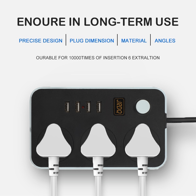 USB Ports Power Strip Universal Power Socket Extension With Surge ...