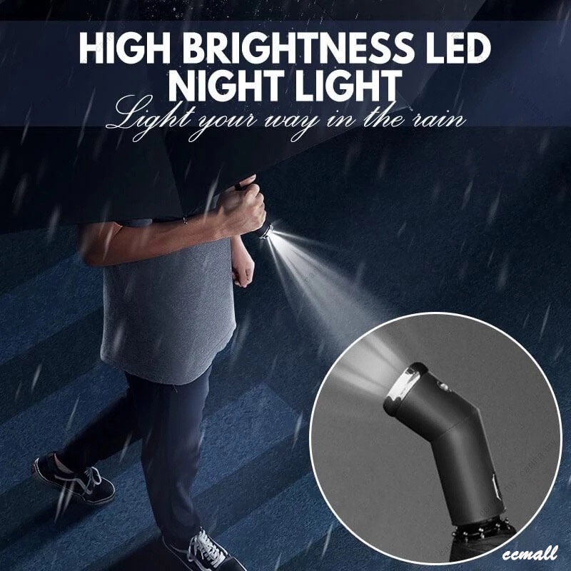 Automatic UV Fashion Foldable Umbrella With LED Flashlight Auto Open ...