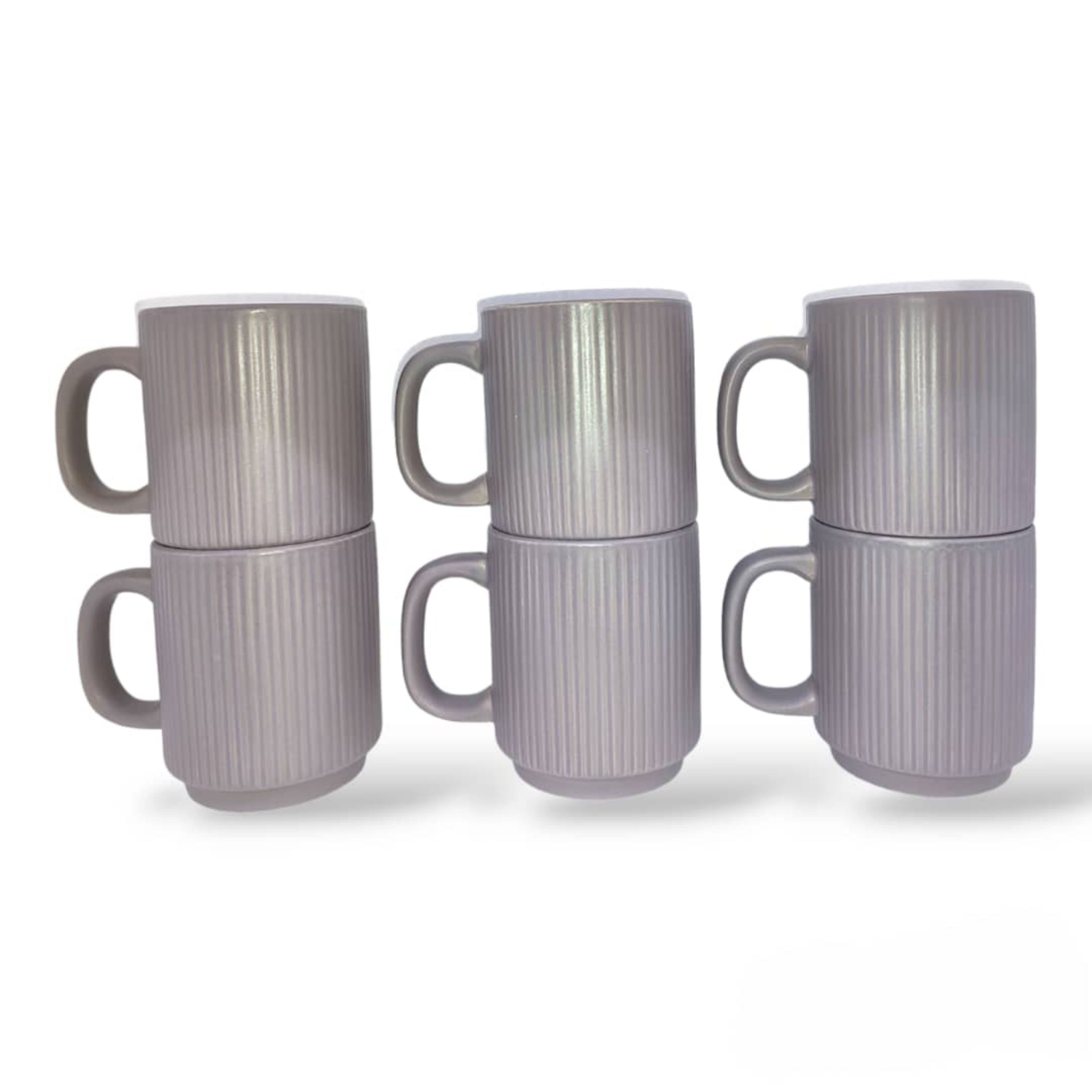 330ml Matte Mug Set 6Pcs in1 Colour Box 时尚瓷耳杯7188 Ceramic Mug 330ml ...