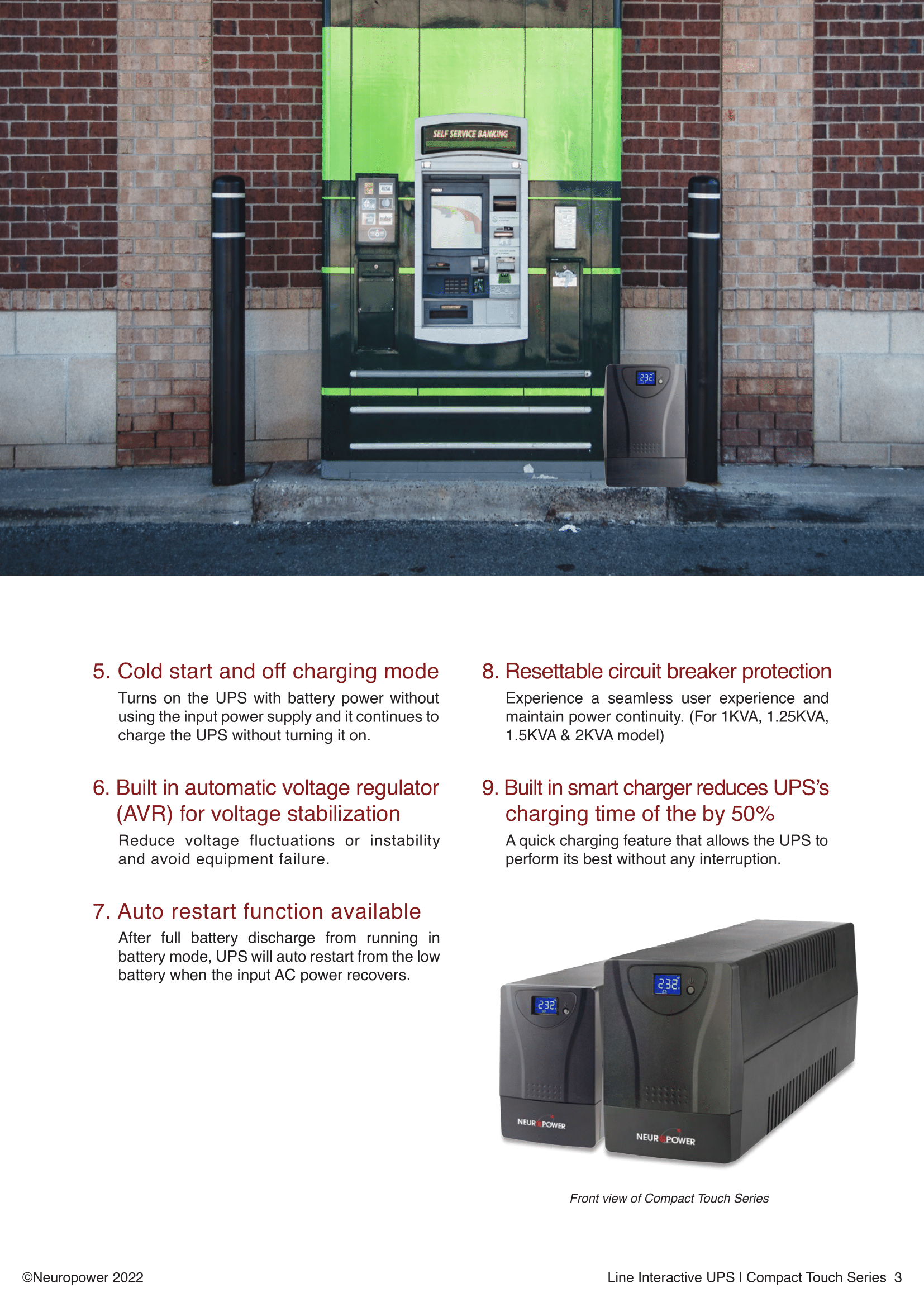 NEUROPOWER Compact Touch Series Line Interactive UPS 850VA - 2000VA ...