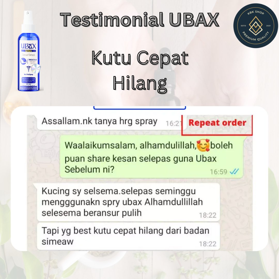 Ubax Ubat Kutu Kucing Ubax Kucing Kutu Ubat Spray Kutu Kucing 100mL ...