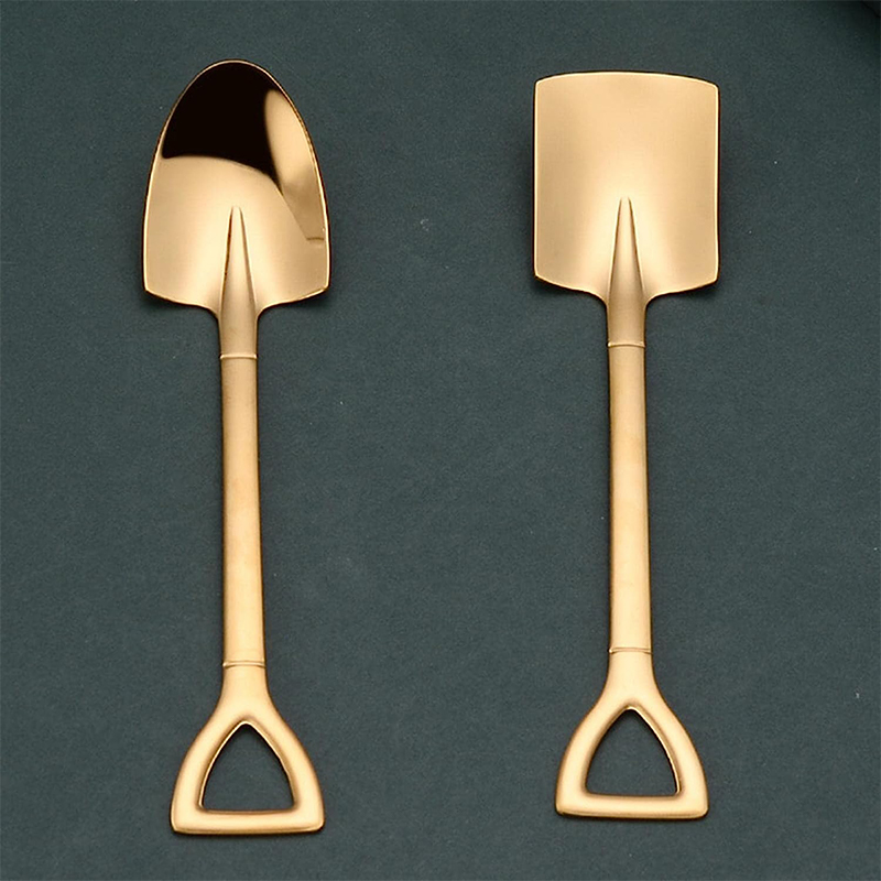𝐒𝐓𝐀𝐈𝐍𝐋𝐄𝐒𝐒 𝐒𝐓𝐄𝐄𝐋 Shovel Shape Spoon Dessert Scoop Creative Retro Ice ...