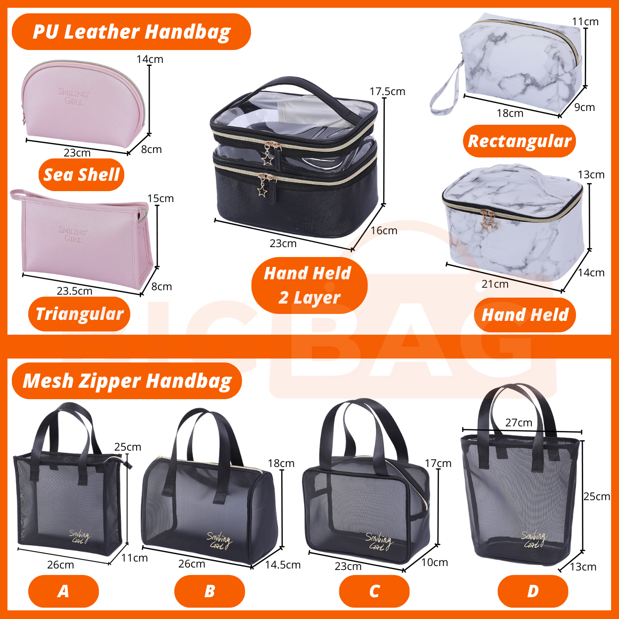 Cosmetic Storage Bag Makeup Bag Mesh Zipper Beg Besar Makeup ...