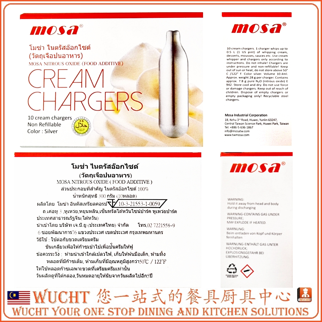 【WUCHT】10 x MOSA Cream *ORIGINAL MOSA* N20 GAS CREAM CHARGERS 10 BULBS ...