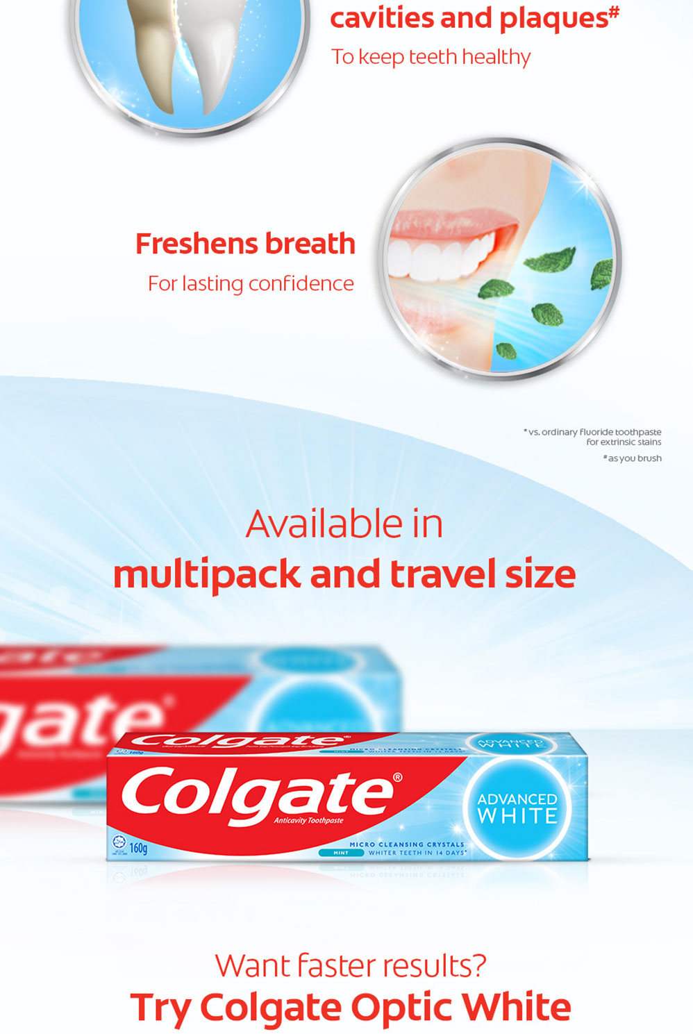 Colgate Advanced White Whitening Toothpaste (160g x 2) | Shopee Malaysia