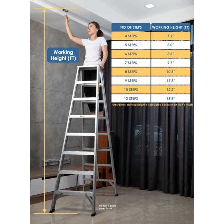STRONGMAN ALUMINIUM LADDER 9–14 STEPS DOUBLE/SINGLE | TANGGA ALUMINIUM ...