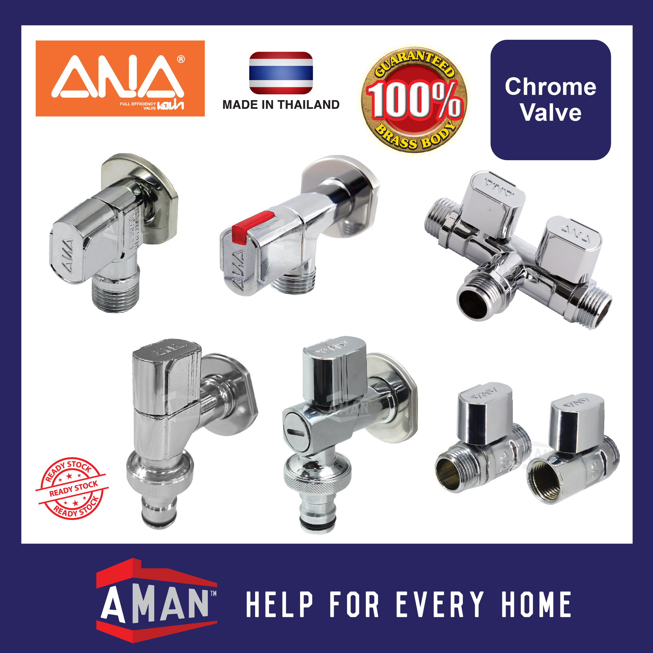 ANA Angle Valve Washing Machine Bibtap Mini Valve 3 Way 2 Valve ...