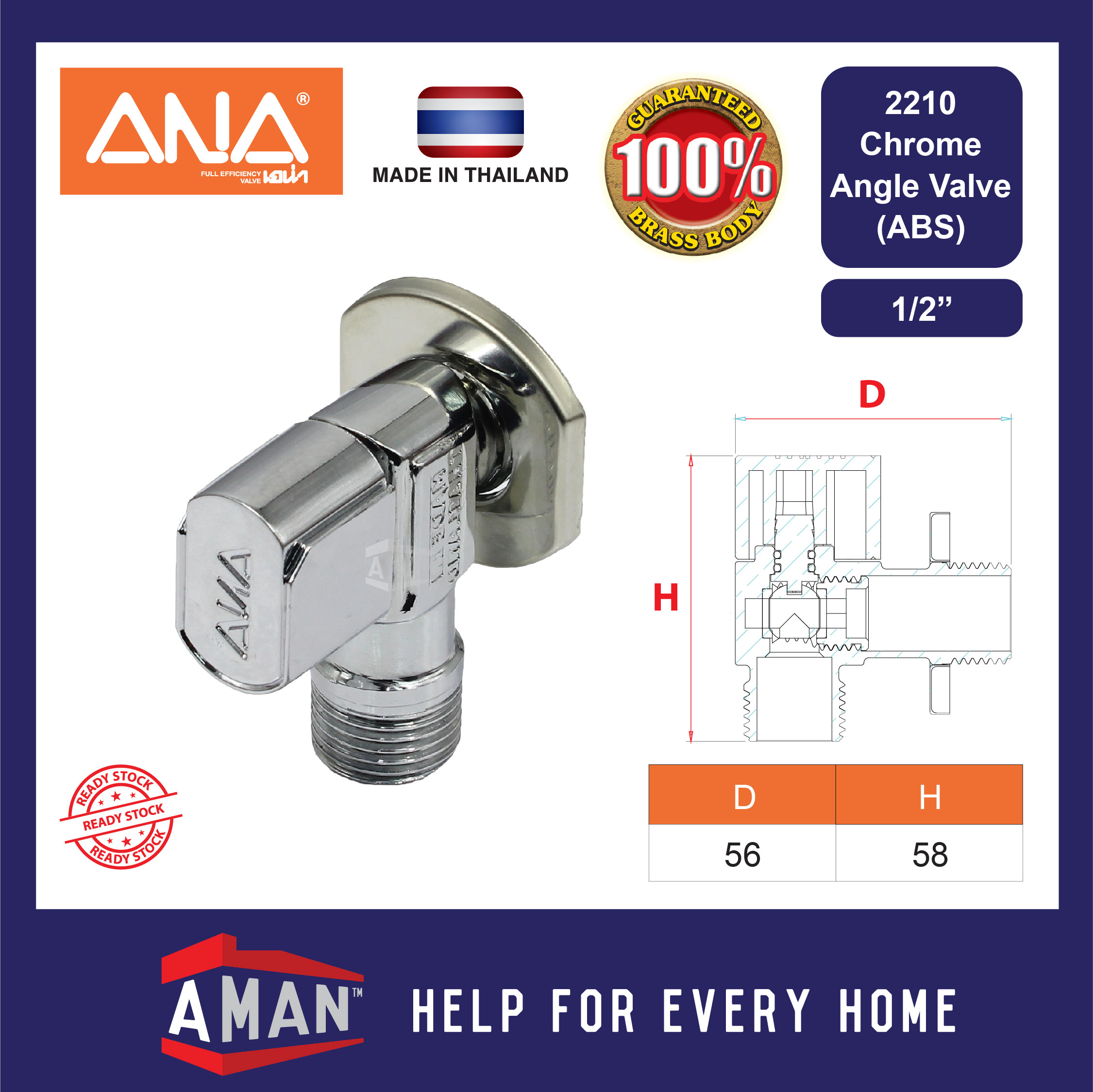 ANA Angle Valve Washing Machine Bibtap Mini Valve 3 Way 2 Valve ...