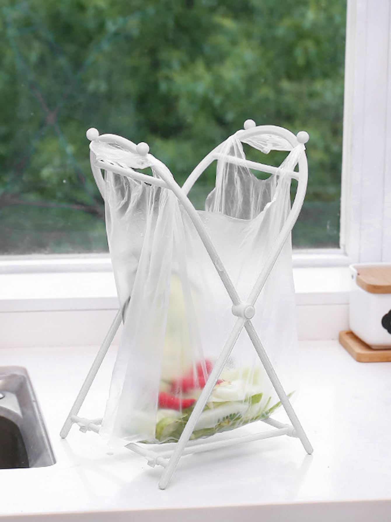 Tradlux X-type Folding Trash Can Plastic Trash Bag Holder Garbage Bag ...