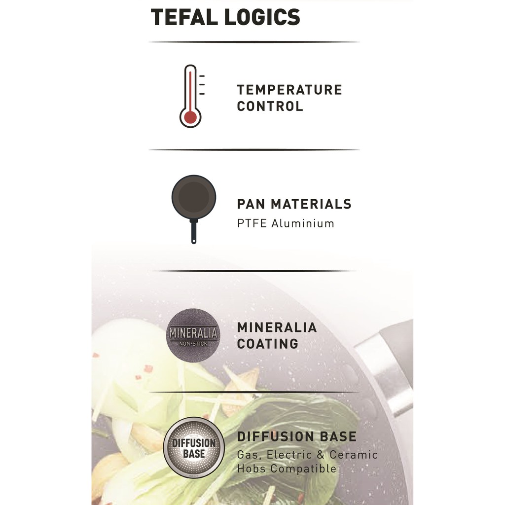 Tefal Non-Stick Coating Natura Wokpan With Lid (28cm) B22692 | Shopee Malaysia