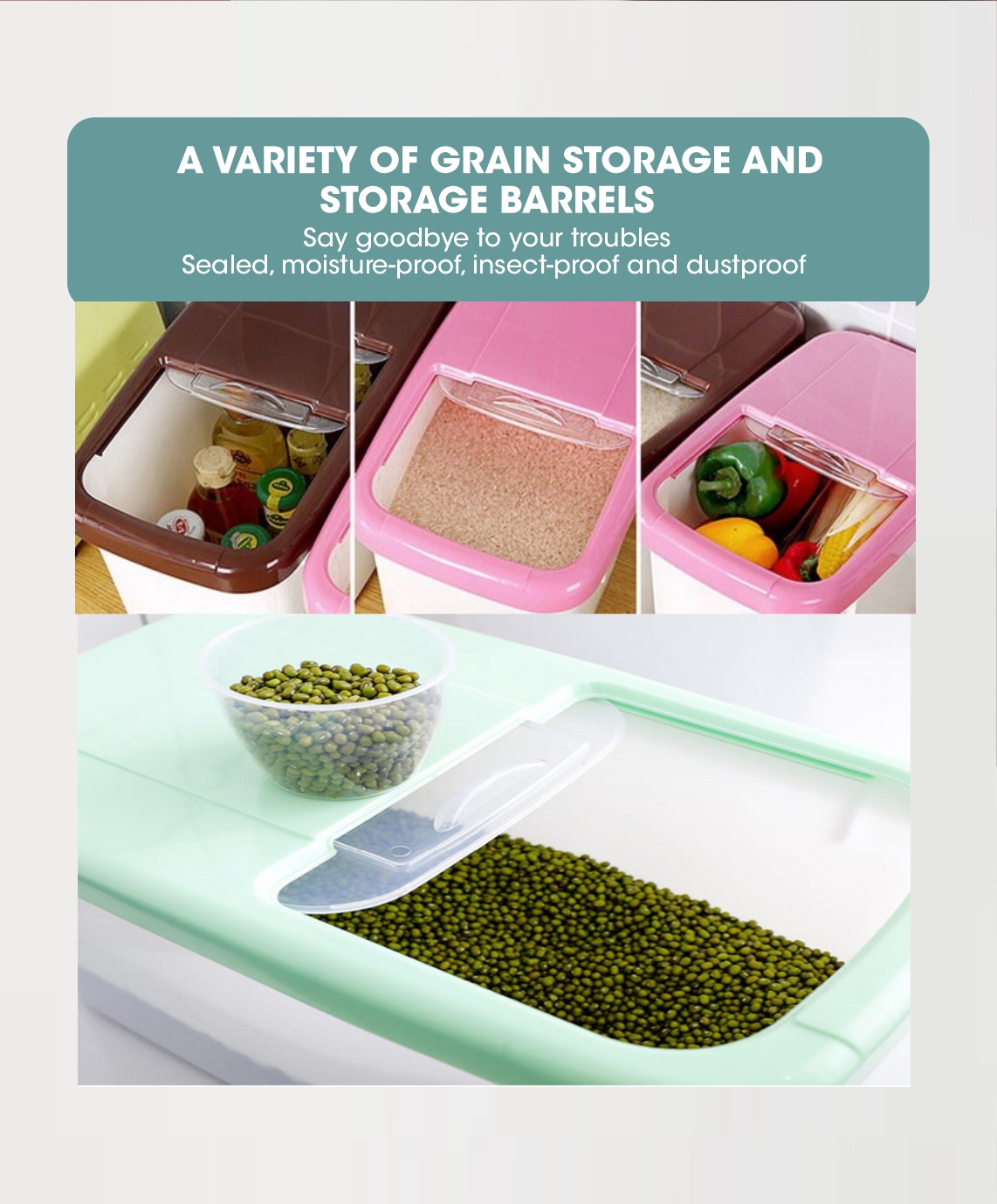 [FREE CUP] Bekas Beras 8kg Rice Storage Box Tempat Simpan Beras Bekas ...