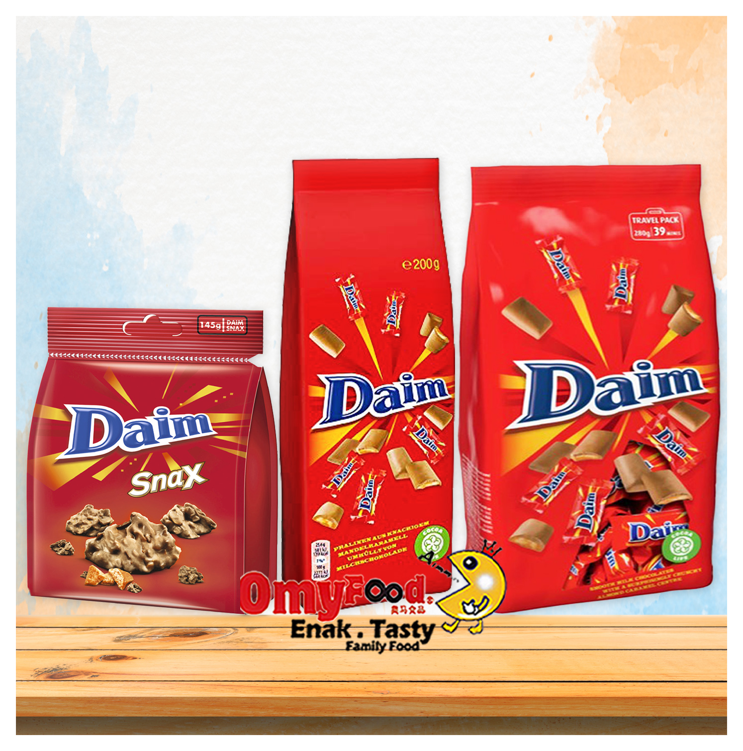 145g / 200g / 280g Daim Chocolate Travel Pack / Daim Snax [OmyFood] | Shopee Malaysia