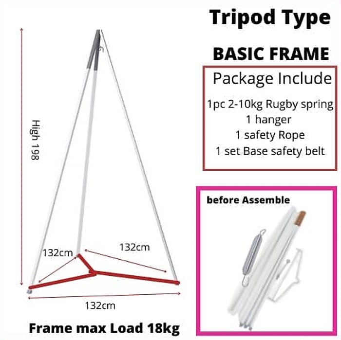 IBaby Portable Spring Cot Stand Rangka Buaian Bayi Tripod Type Cradle ...